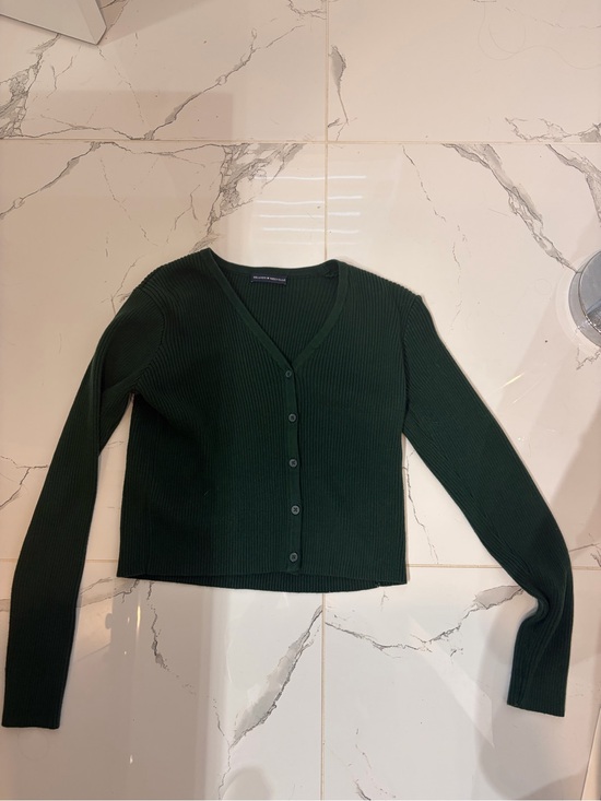 Brandy Melville | Tops | Brandy Melville Dark Green Ribbed Vneck Button ...